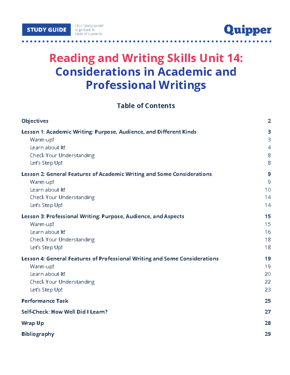 Reading and Writing Skills Unit 14 Considerations in Academic and ...
