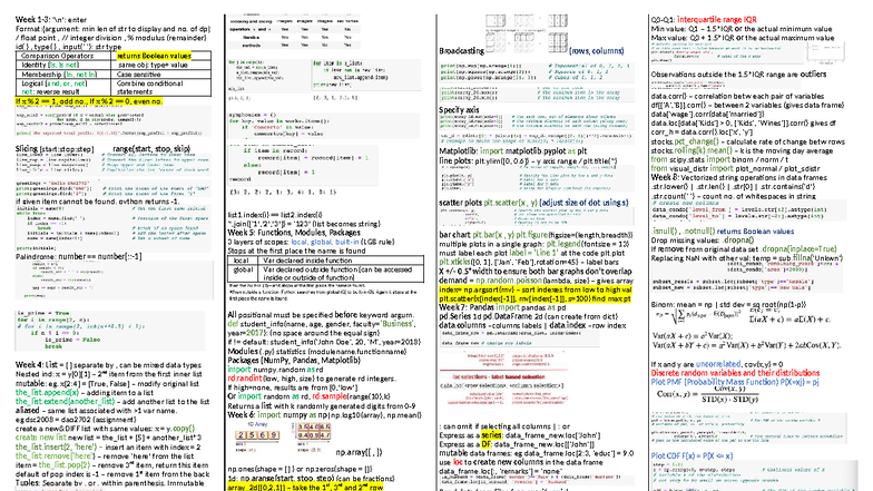 Dao2702 Python Final Exam Cheatsheet: Key Concepts & Functions - Studocu