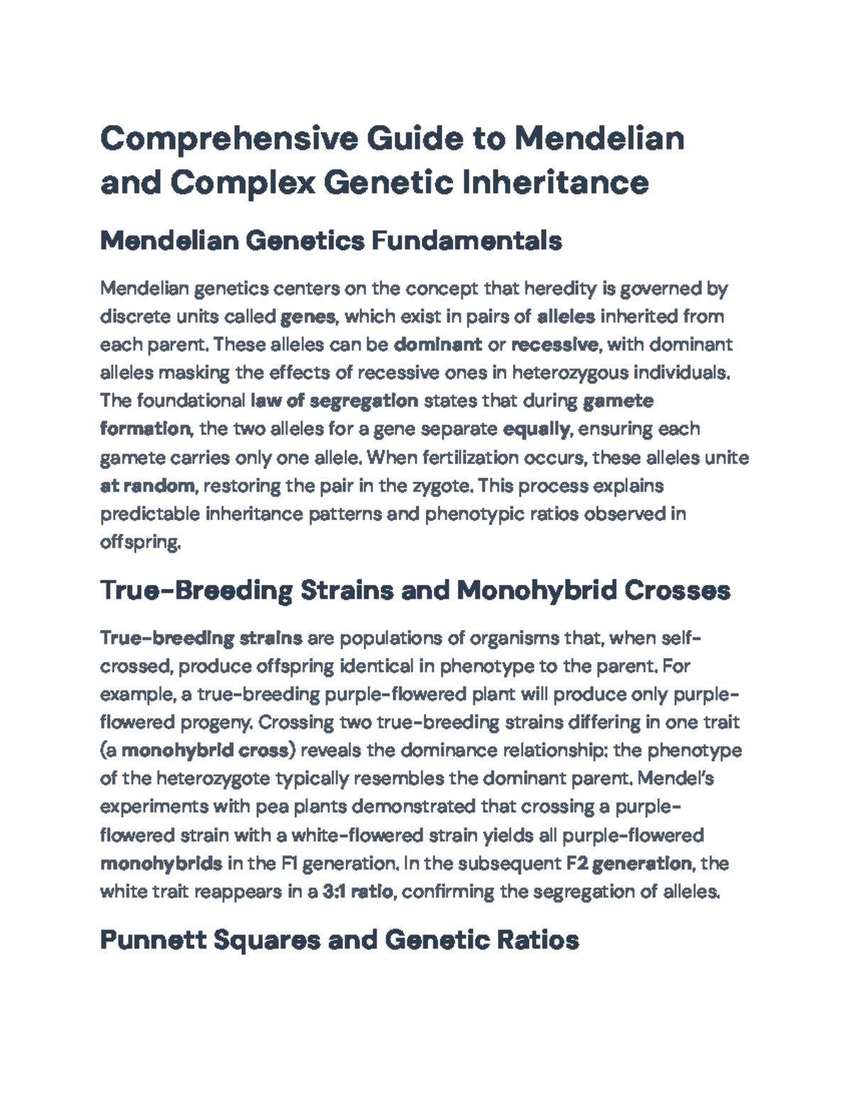 Mendelian Genetics & Inheritance Patterns: A Comprehensive Guide - Studocu
