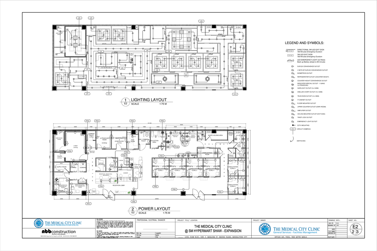 TMC SHW Expansion E2 - Electrical Plan Overview & Outlet Details - Studocu