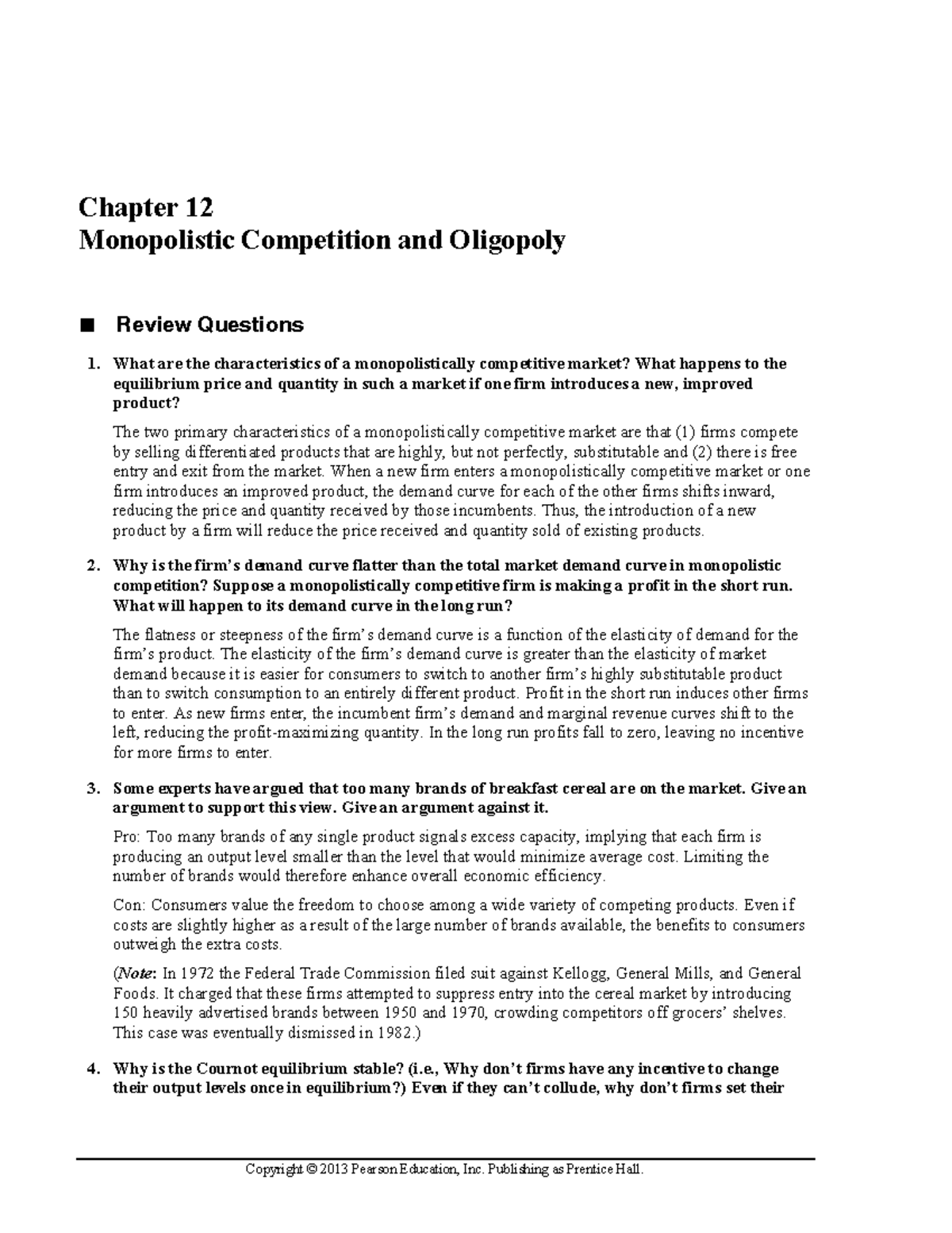 Chapter 12: Monopolistic Competition & Oligopoly Overview (Micro II ...