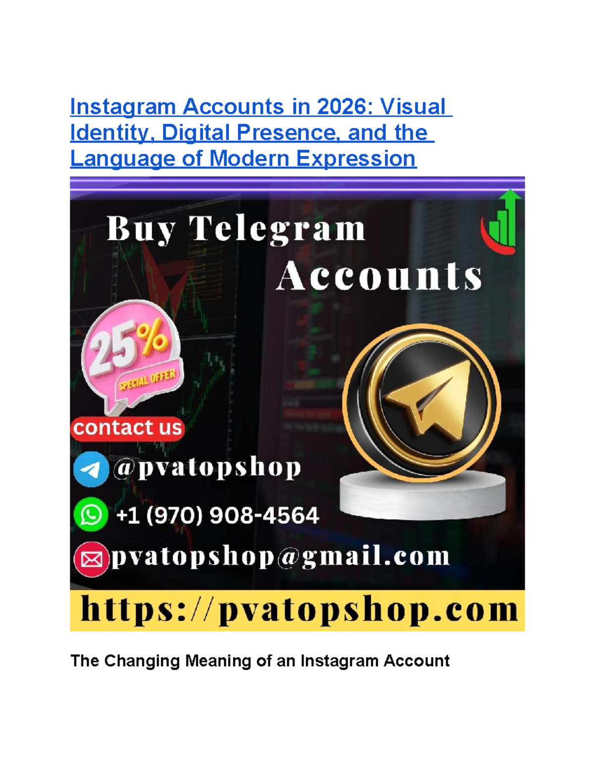 Instagram Accounts in 2026: Visual Identity & Digital Presence - Studocu