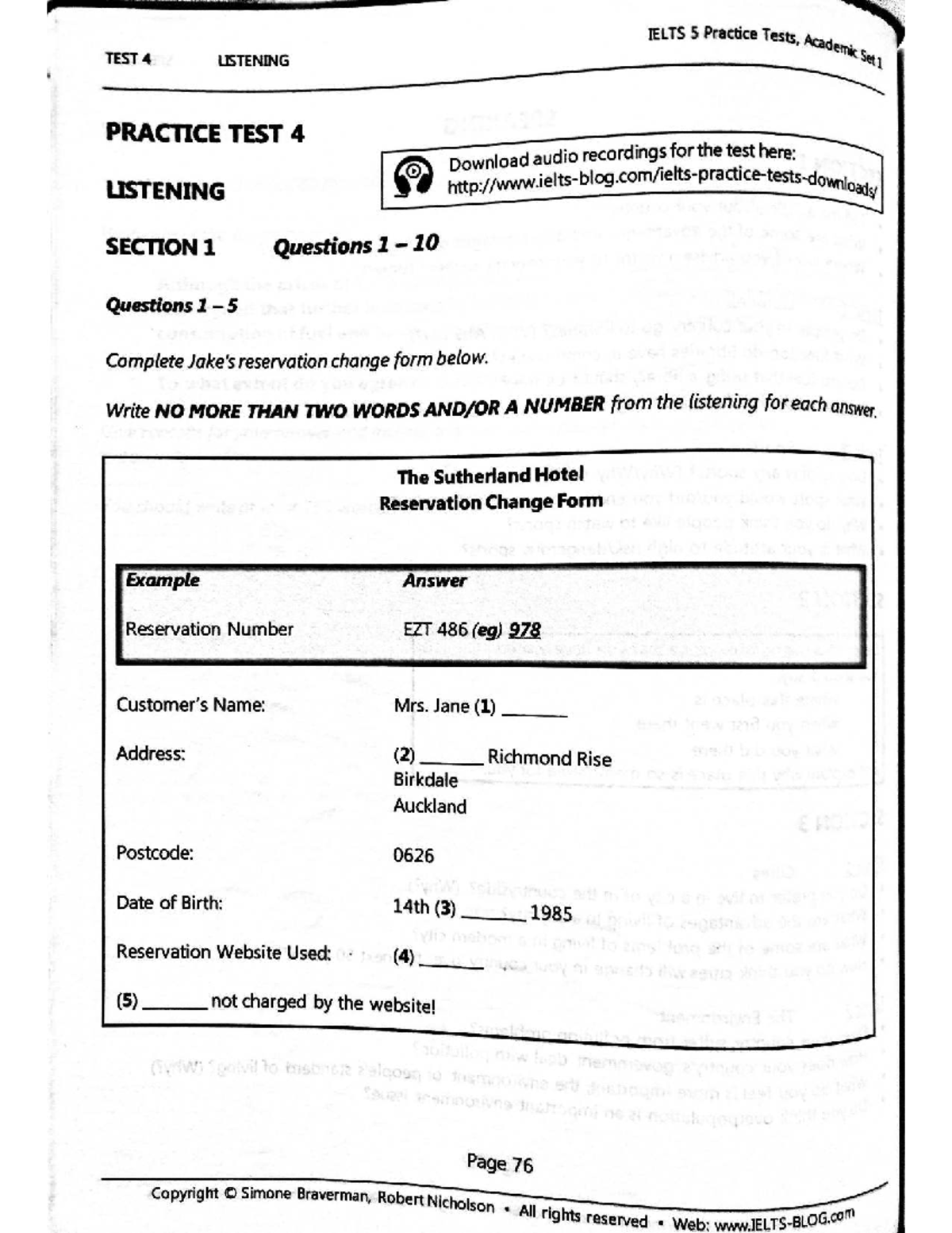IELTS 5 Listening Practice Test 4: Academic Set 1 - Studocu