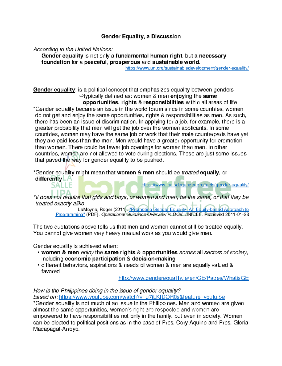 Exploring Gender Equality Issues in the Philippines: A Discussion-1 ...