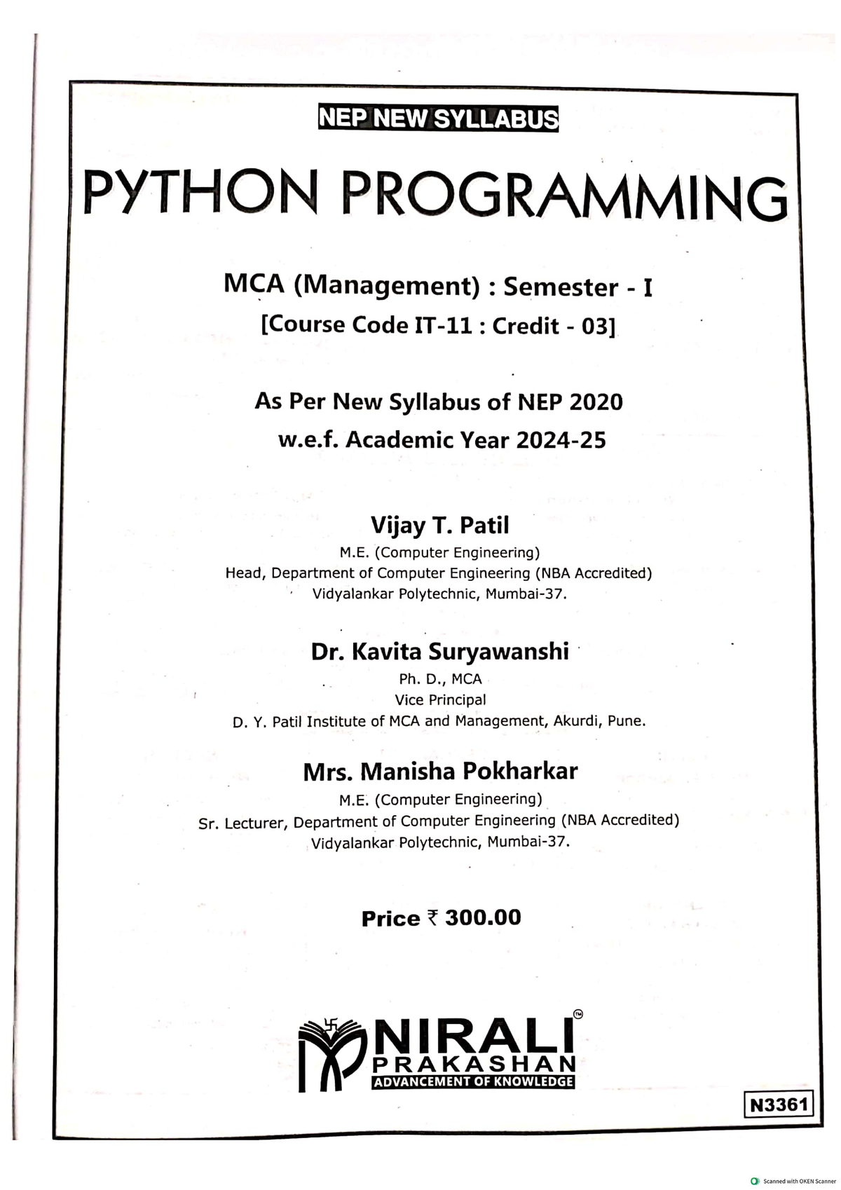 MCA Sem I: Python Programming Fundamentals - NEP 2020 Syllabus - Studocu