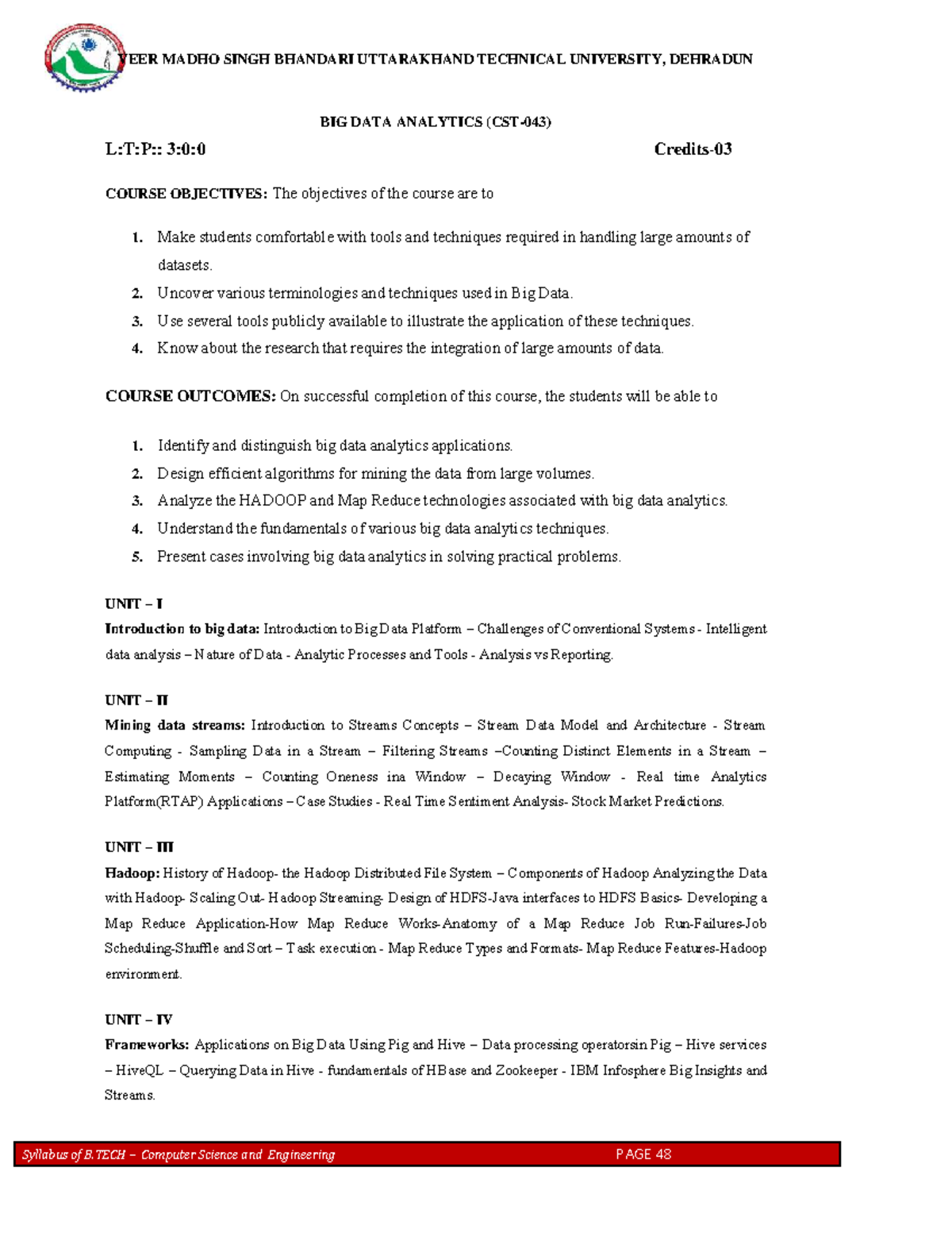 Big Data Analytics - LECTURE NOTES (B.Tech CSE) - Studocu