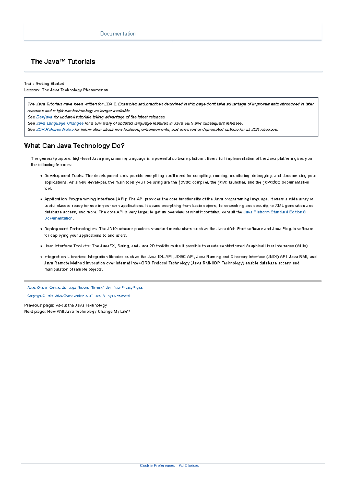 Java-Tutorial-03 - What Java Technology can do - Trail: Getting Started Lesson: The Java ...