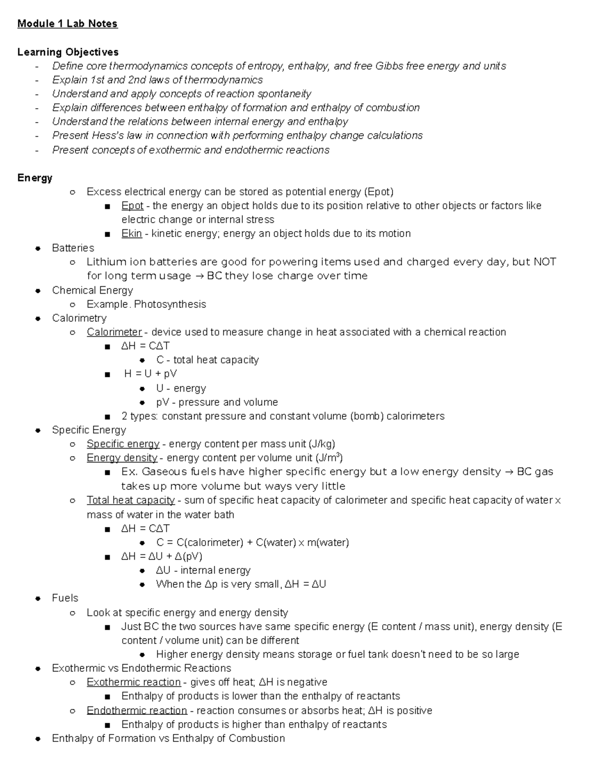 Module 1 Lab Notes - Module 1 Lab Notes Learning Objectives - Define ...
