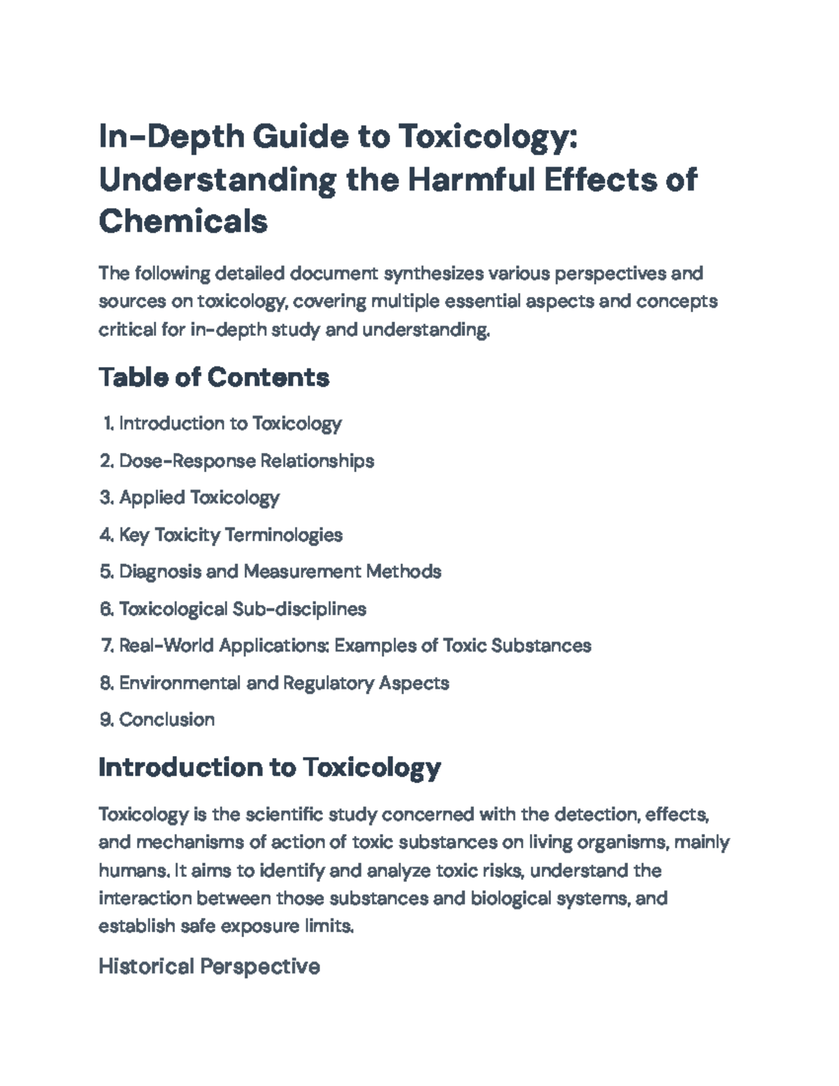 In-Depth Guide to Toxicology: Effects, Methods, and Applications - In ...