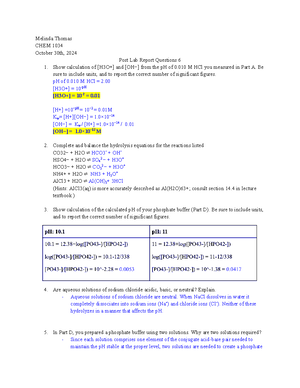 Lab 2 Post Lab questions - Post Lab Report Questions (to be submitted ...