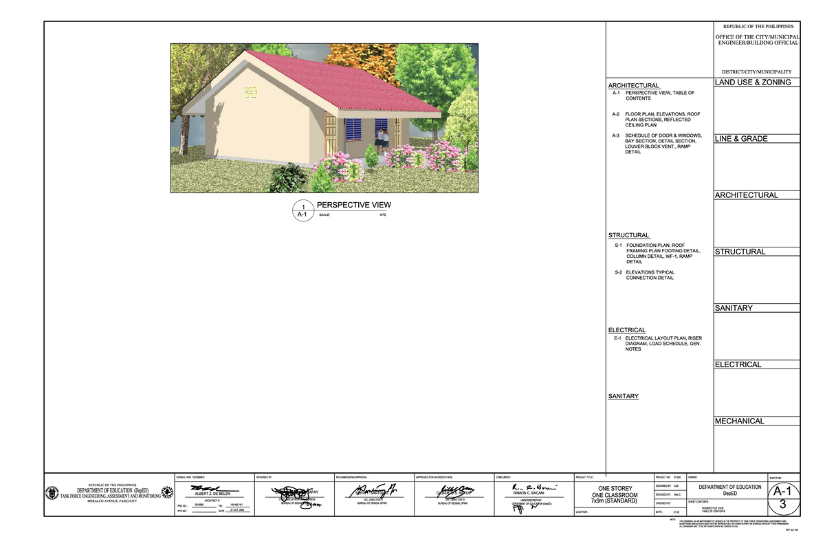 7x9m One Storey Classroom Design - A Architectural Plan - Studocu