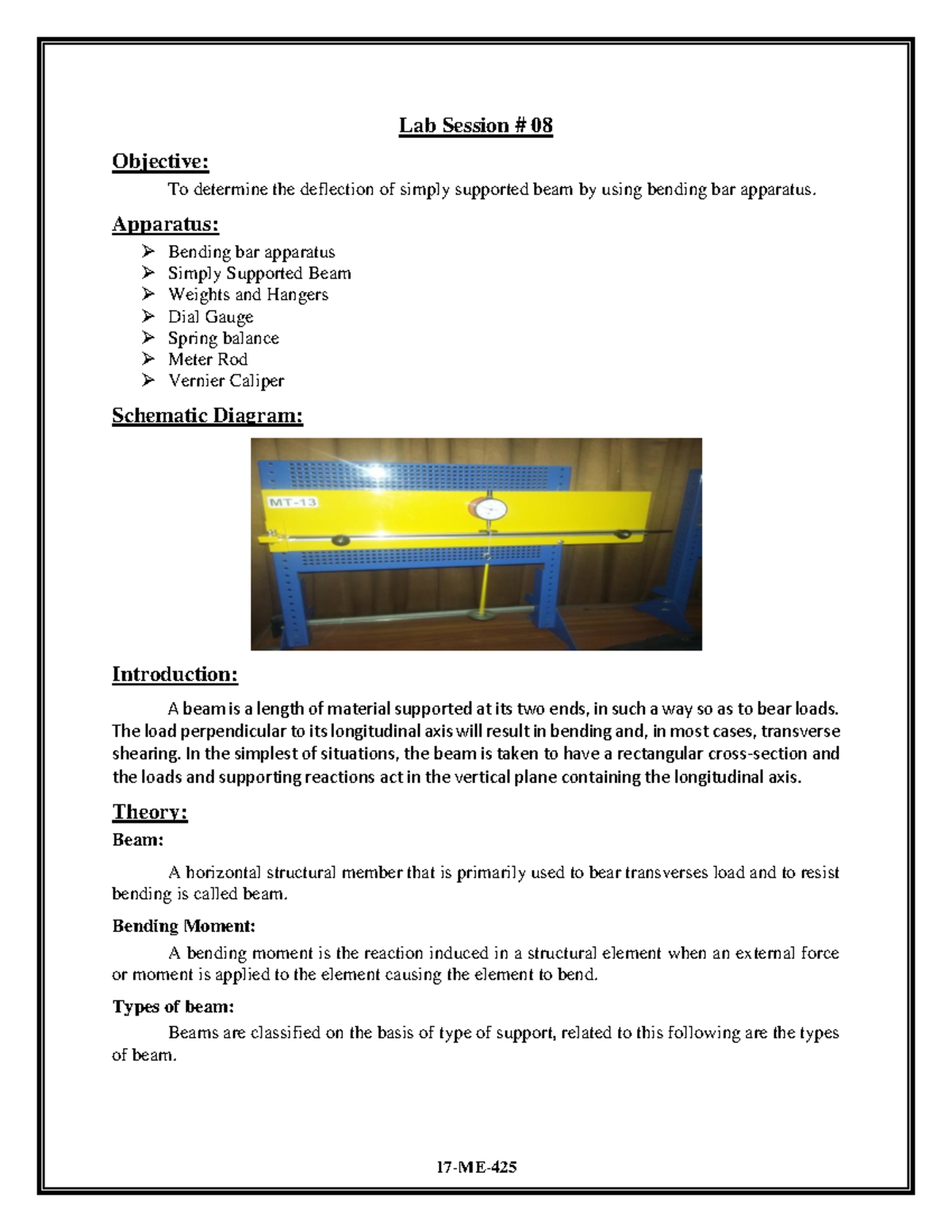 Deflection Simply Supported Beam Lab Report - The Best Picture Of Beam