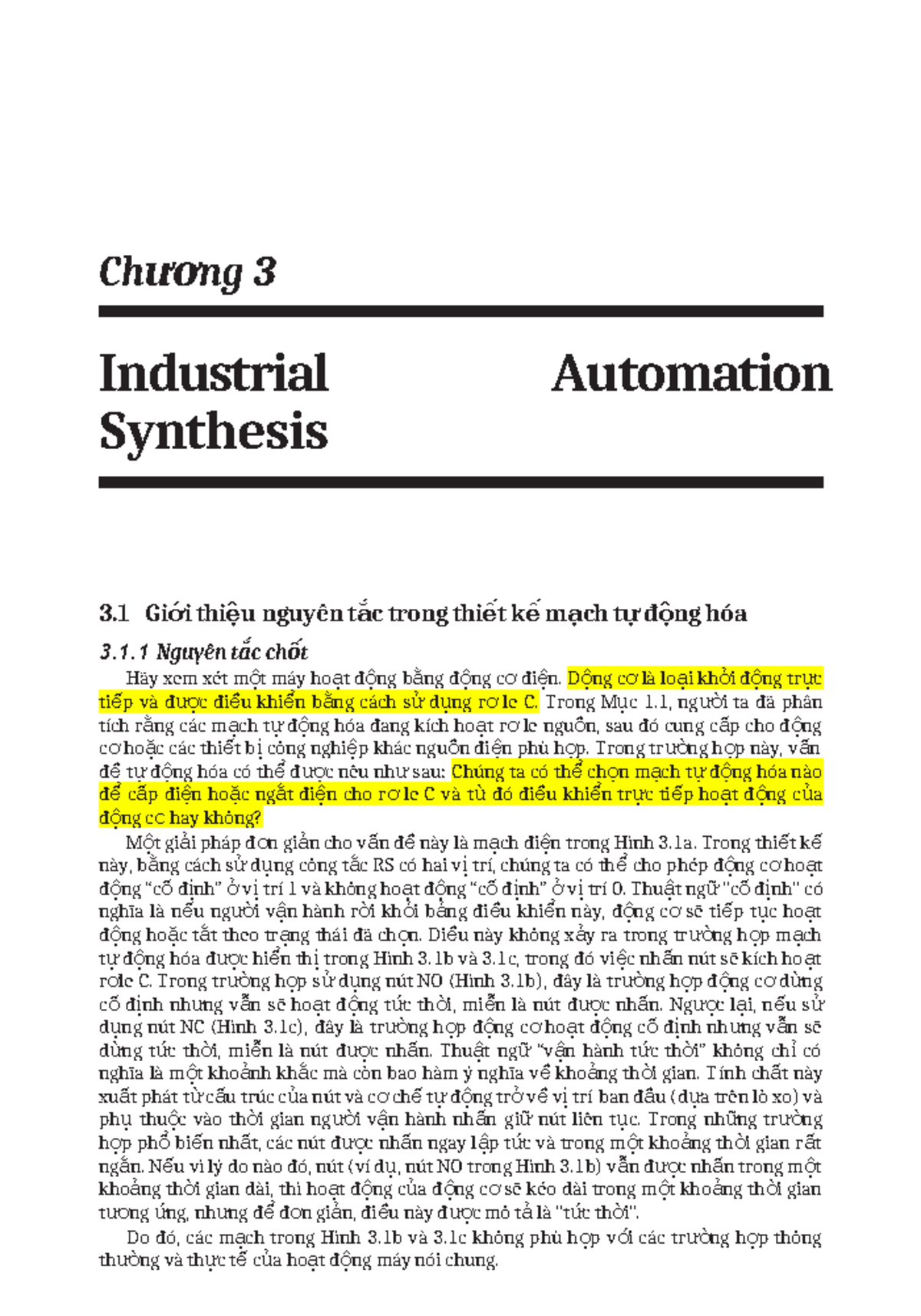 Chương 3 phần 1 - ôn tập cuối học kỳ - Ch ương 3 Industrial Automation Synthesis 3 Gi i thi uớ ệ ...