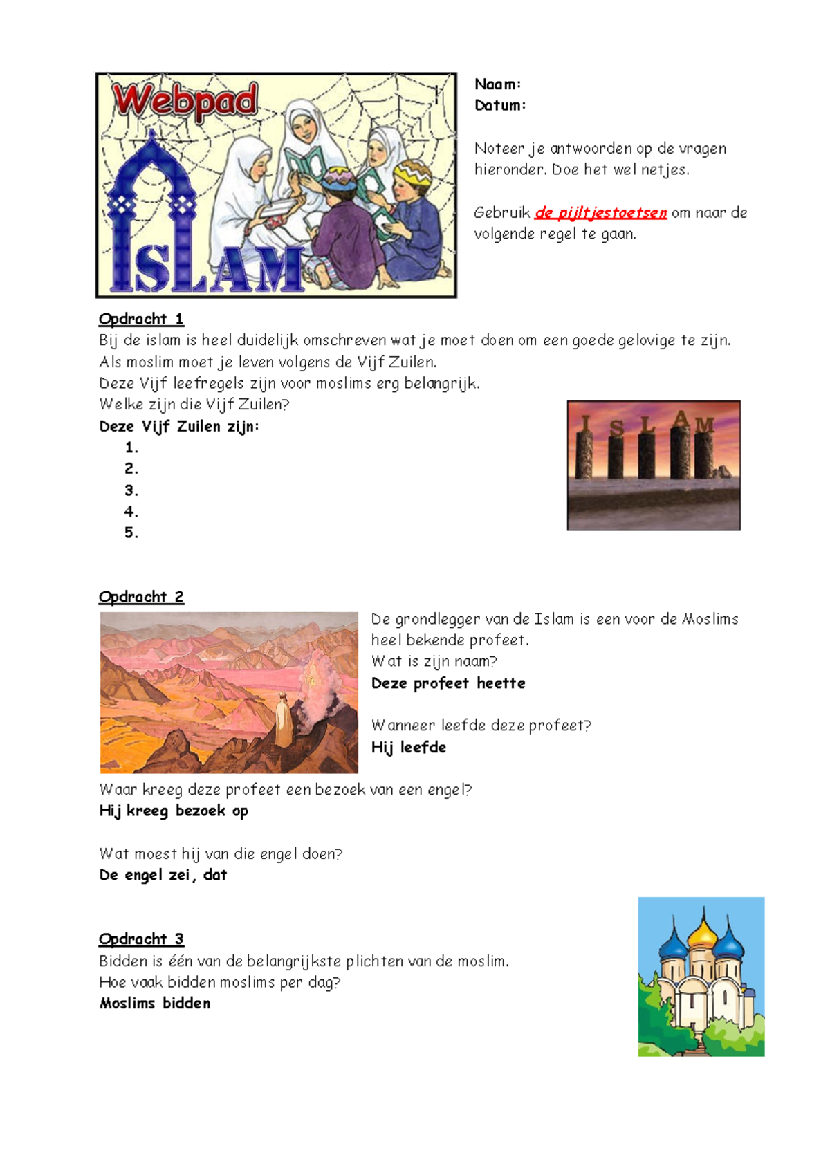 Webpad-Islam: Vragen en Antwoorden over de Vijf Zuilen en Meer ...