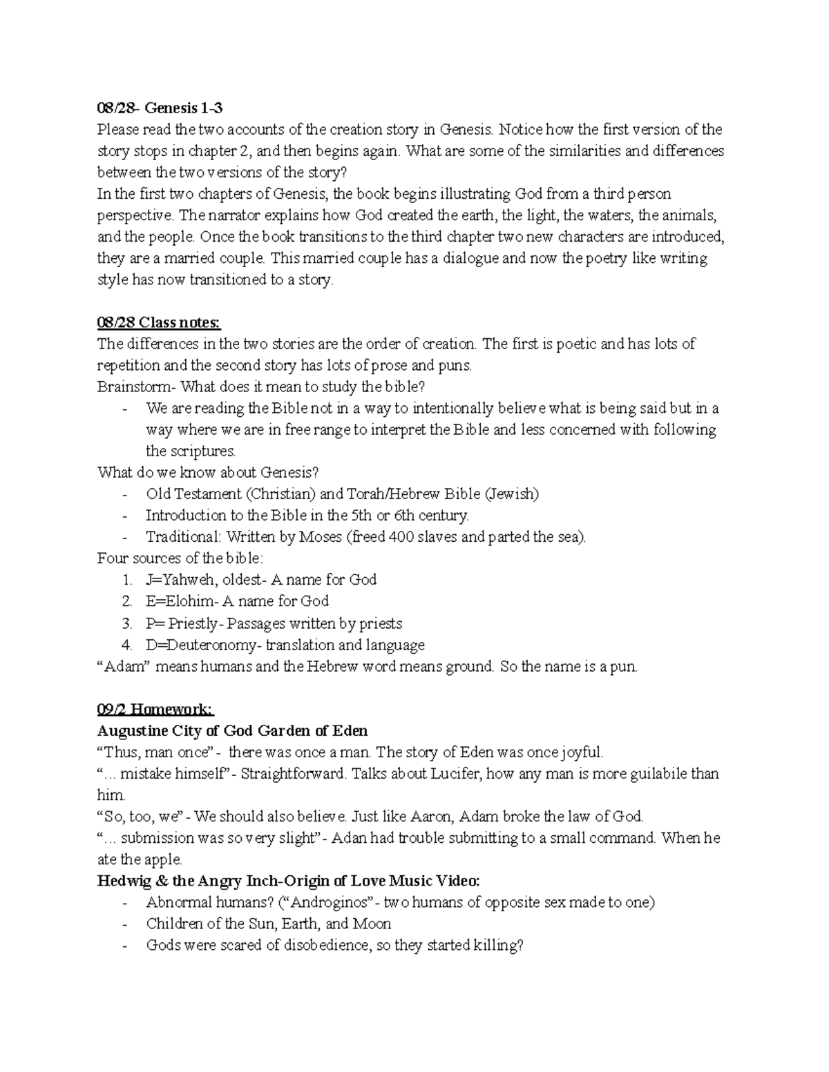 Class Notes: Rabbinic Judaism, Early Christianity, and Covenant ...