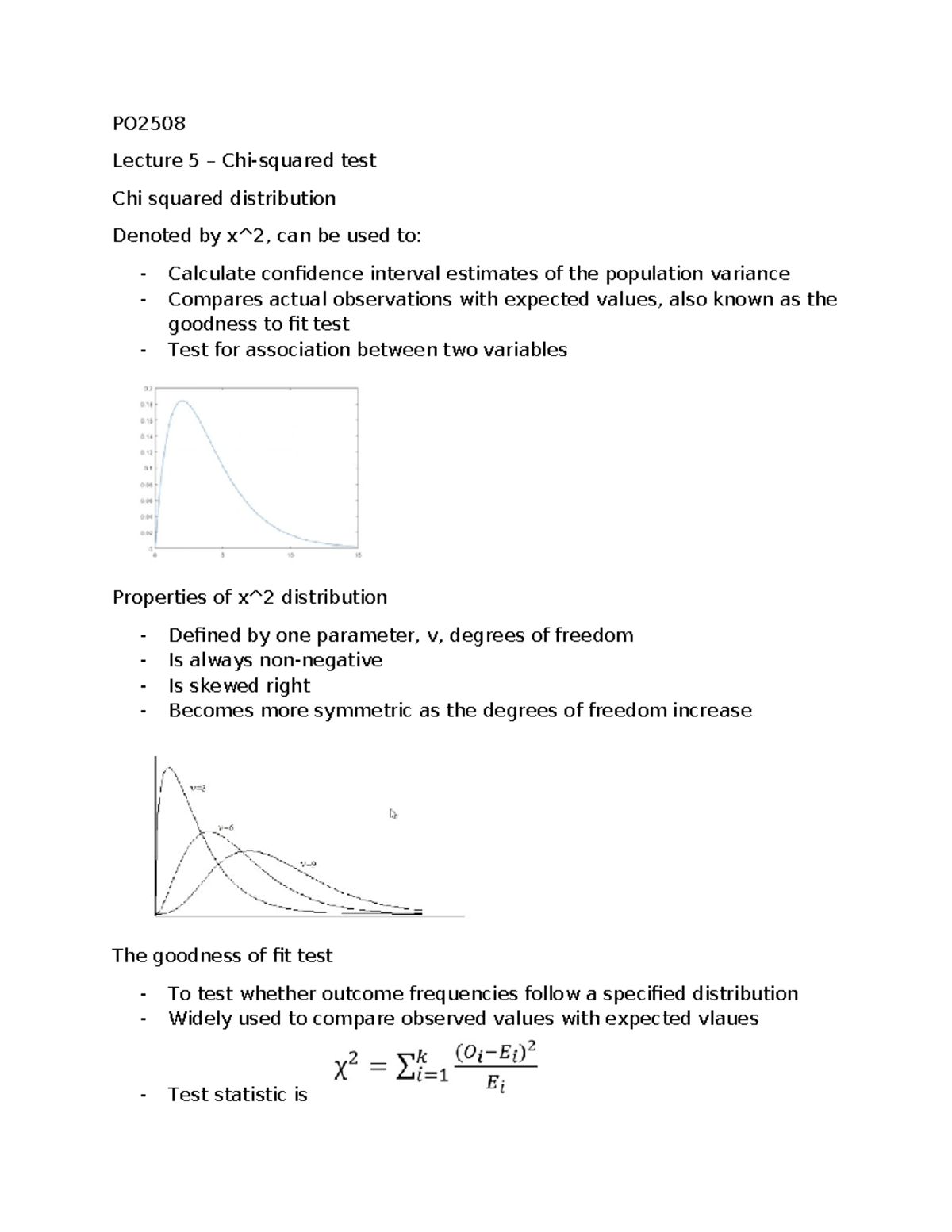 PO - Lecture 5: Chi-Squared Test and Its Applications in Statistics ...