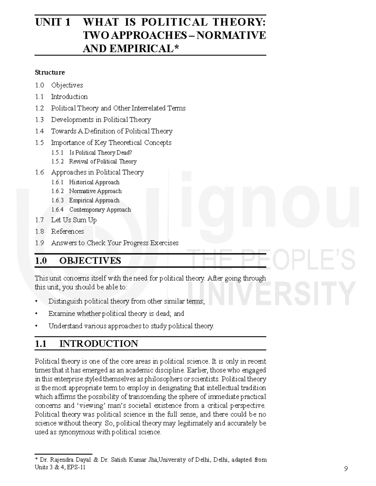 Unit 1: Understanding Political Theory - Normative vs. Empirical ...