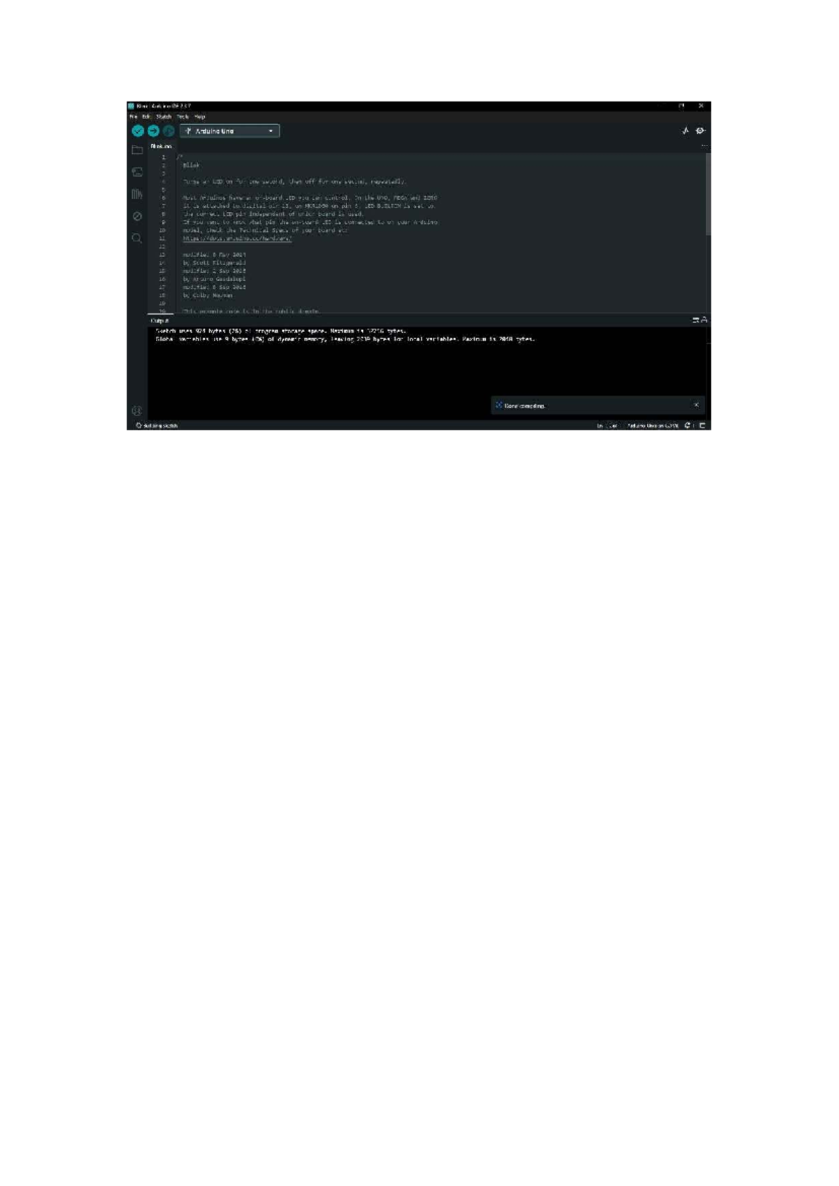 Arduino IDE 2.3.7: Blink Example for Arduino Uno - Studocu