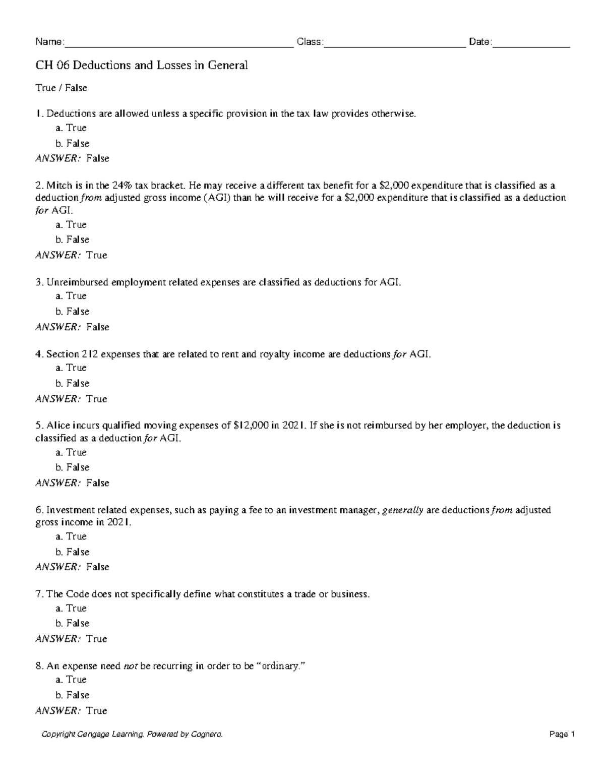 CH 06 Deductions and Losses in General - CH 06 Deductions and Losses in ...