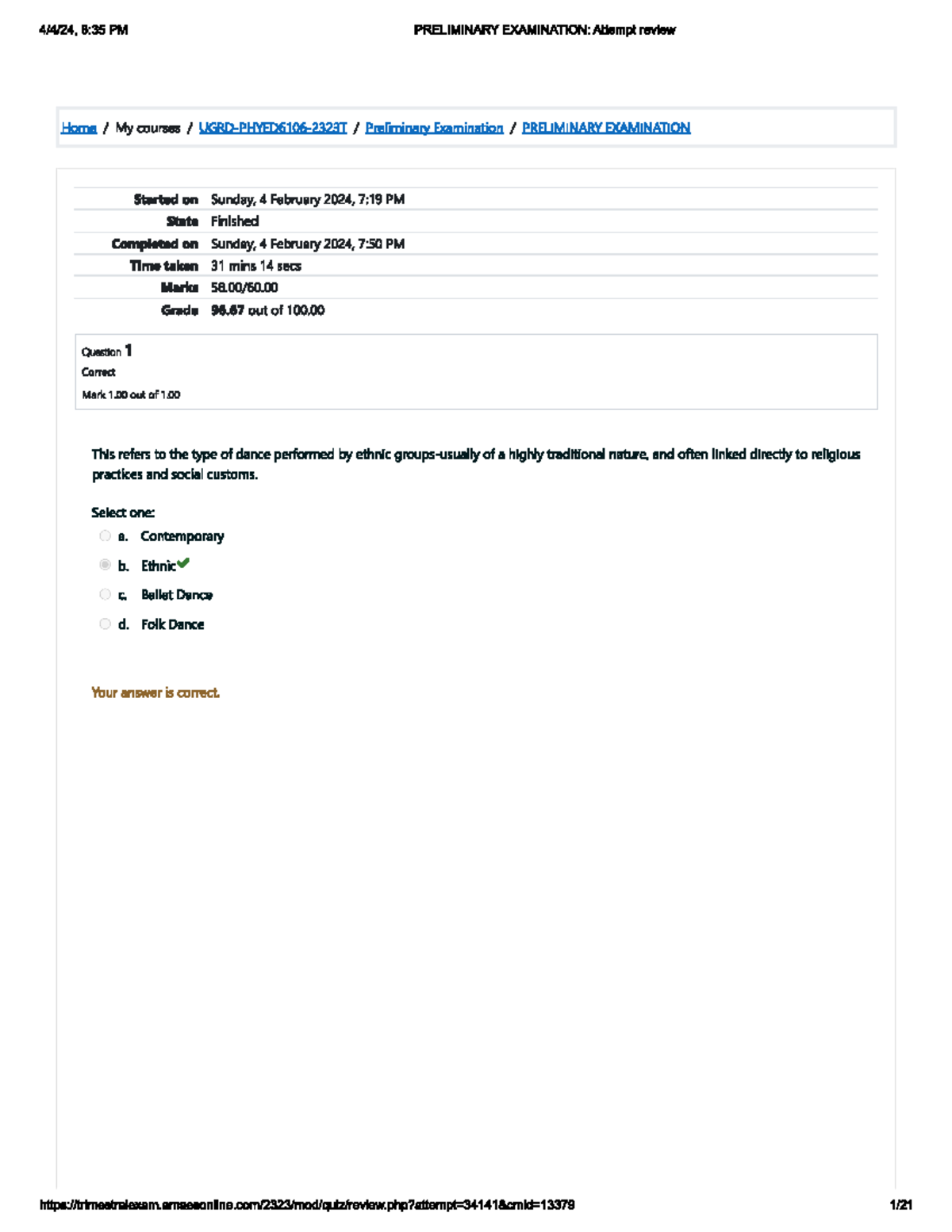 PathFit 3 Preliminary Exam Study Guide - Studocu