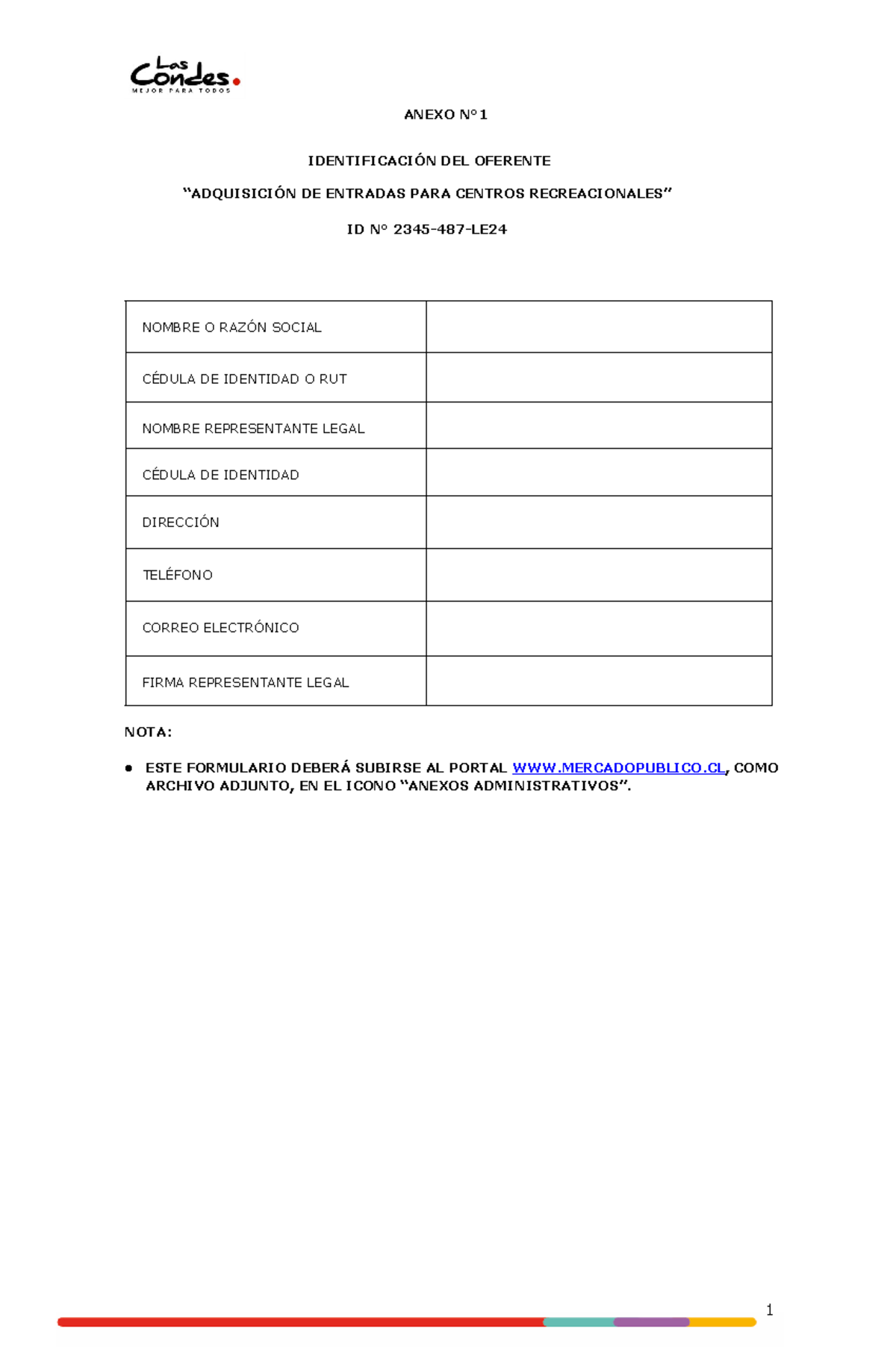 Formatos Editables - IDENTIFICACIÓN DEL OFERENTE “ADQUISICIÓN DE ENTRADAS PARA CENTROS - Studocu