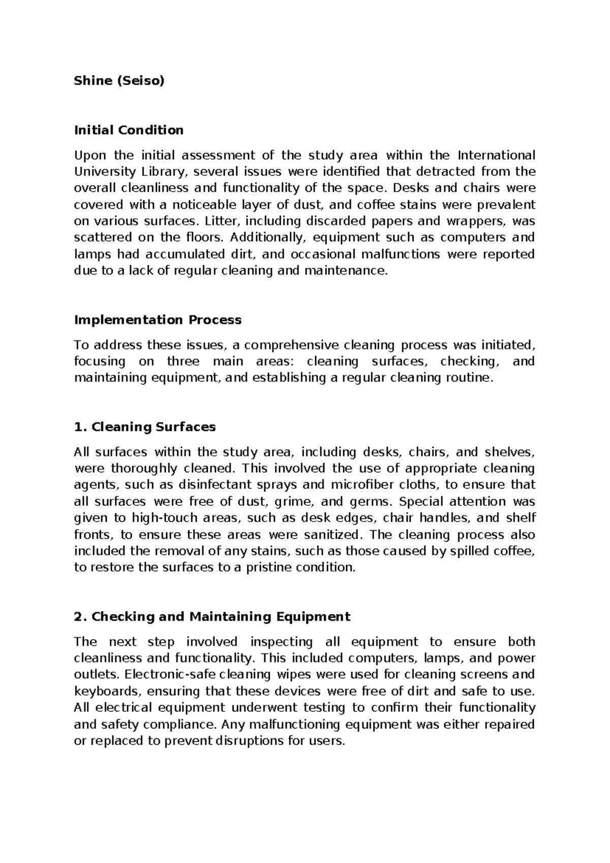 Shine - lean - Shine (Seiso) Initial Condition Upon the initial ...