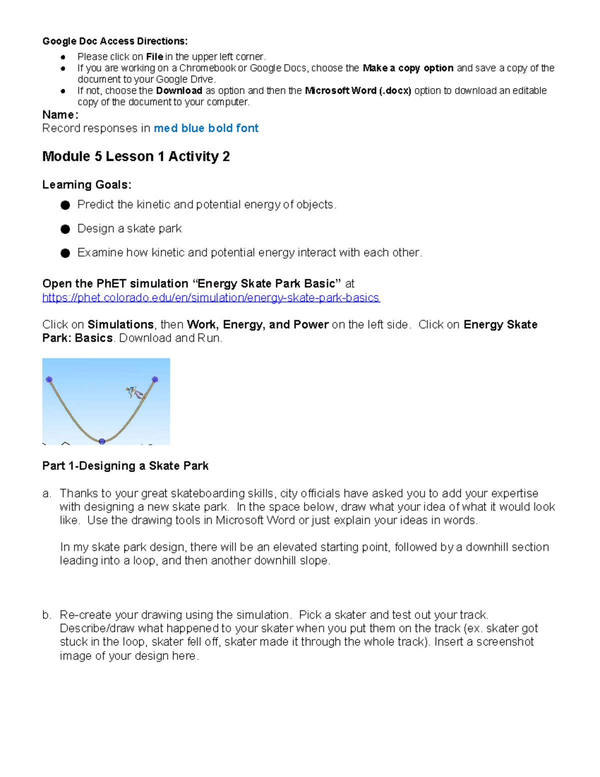 Copy of Module Five Lesson One Activity Two - Google Doc Access ...