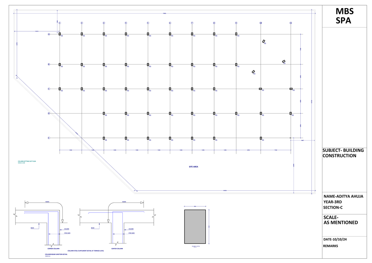 ANursing 24 Column and Beam Junction Detail Floor Plans (mm) - Studocu