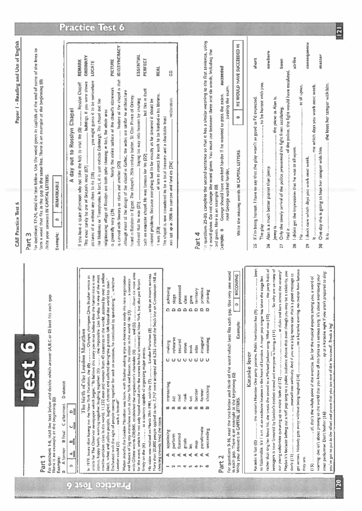 CAE Practice Test 6: Reading and Use of English with Answers - Studocu