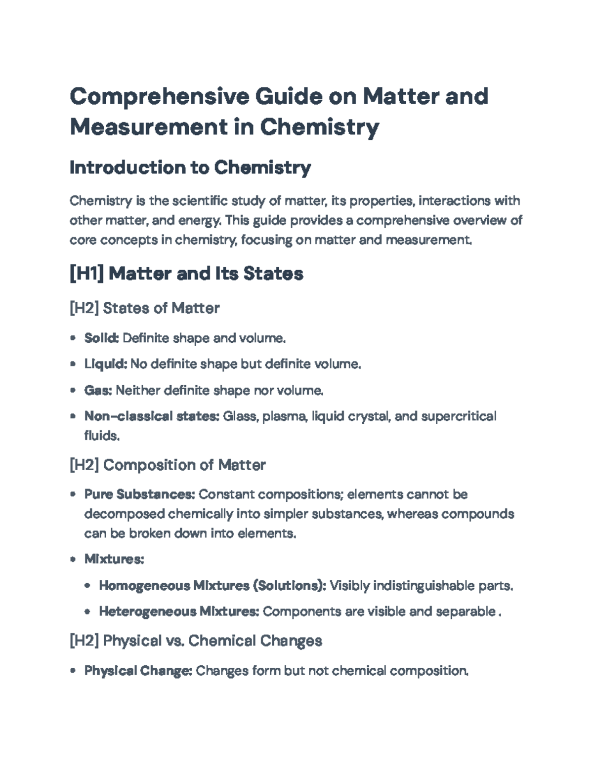 Comprehensive Guide on Matter and Measurement in Chemistry ...