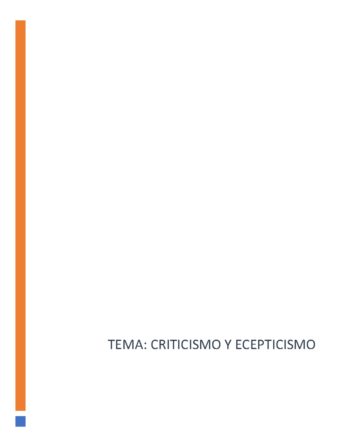 Ensayo sobre el Criticismo y el Escepticismo en Filosofía - Studocu