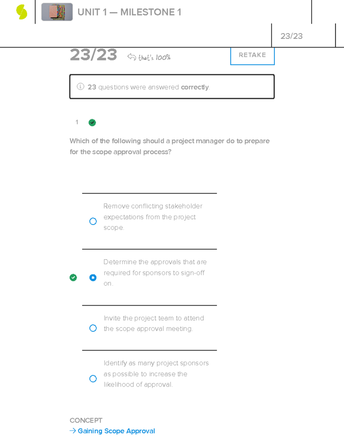 Sophia Pathways Project Management UNIT 1 Milestone Review Guide - Studocu