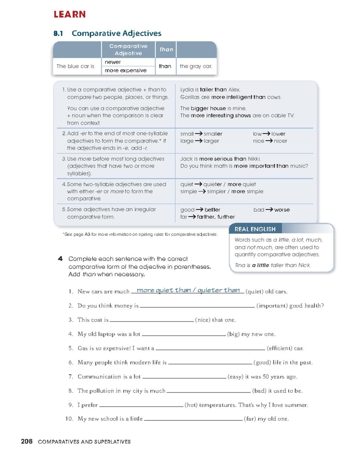 Comparative Adjectives & Adverbs Lesson - English 101 Handout - Studocu