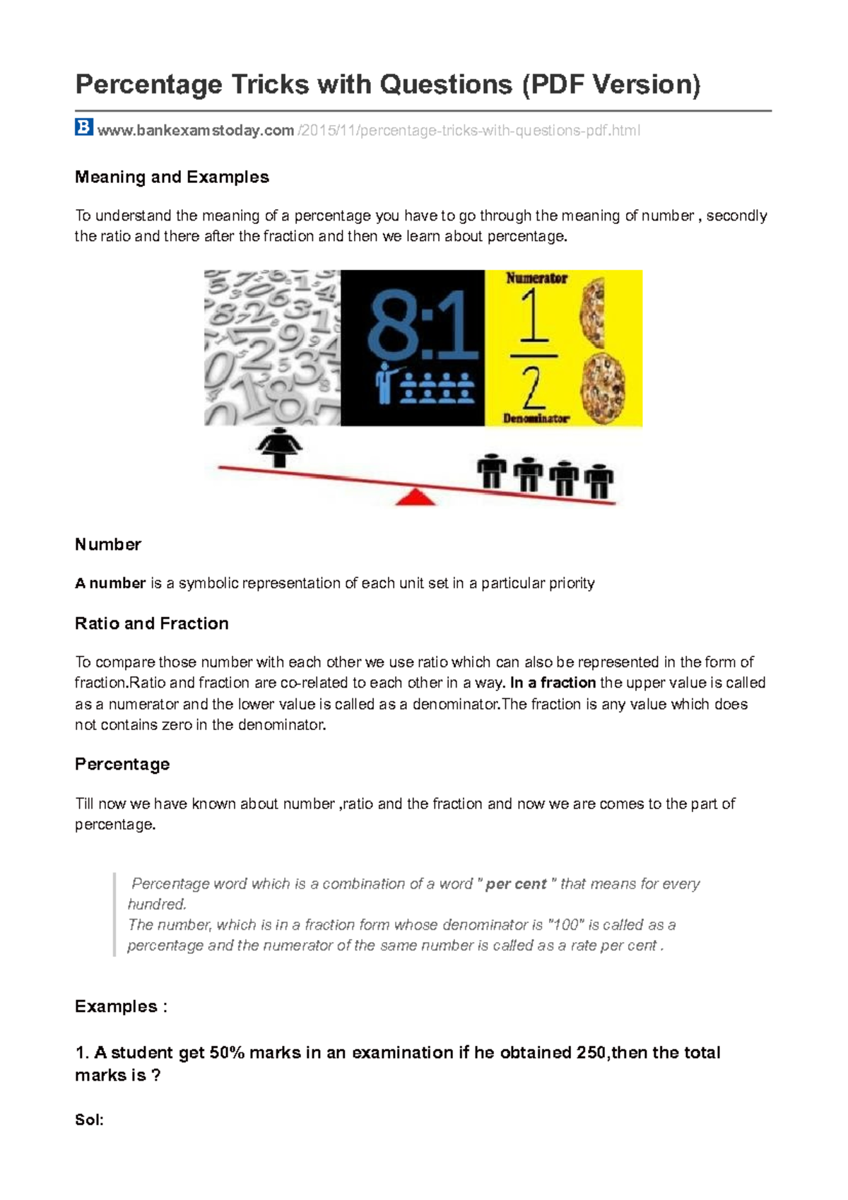 Percentage Tricks and Examples - Percentages Notes (PDF) - Studocu