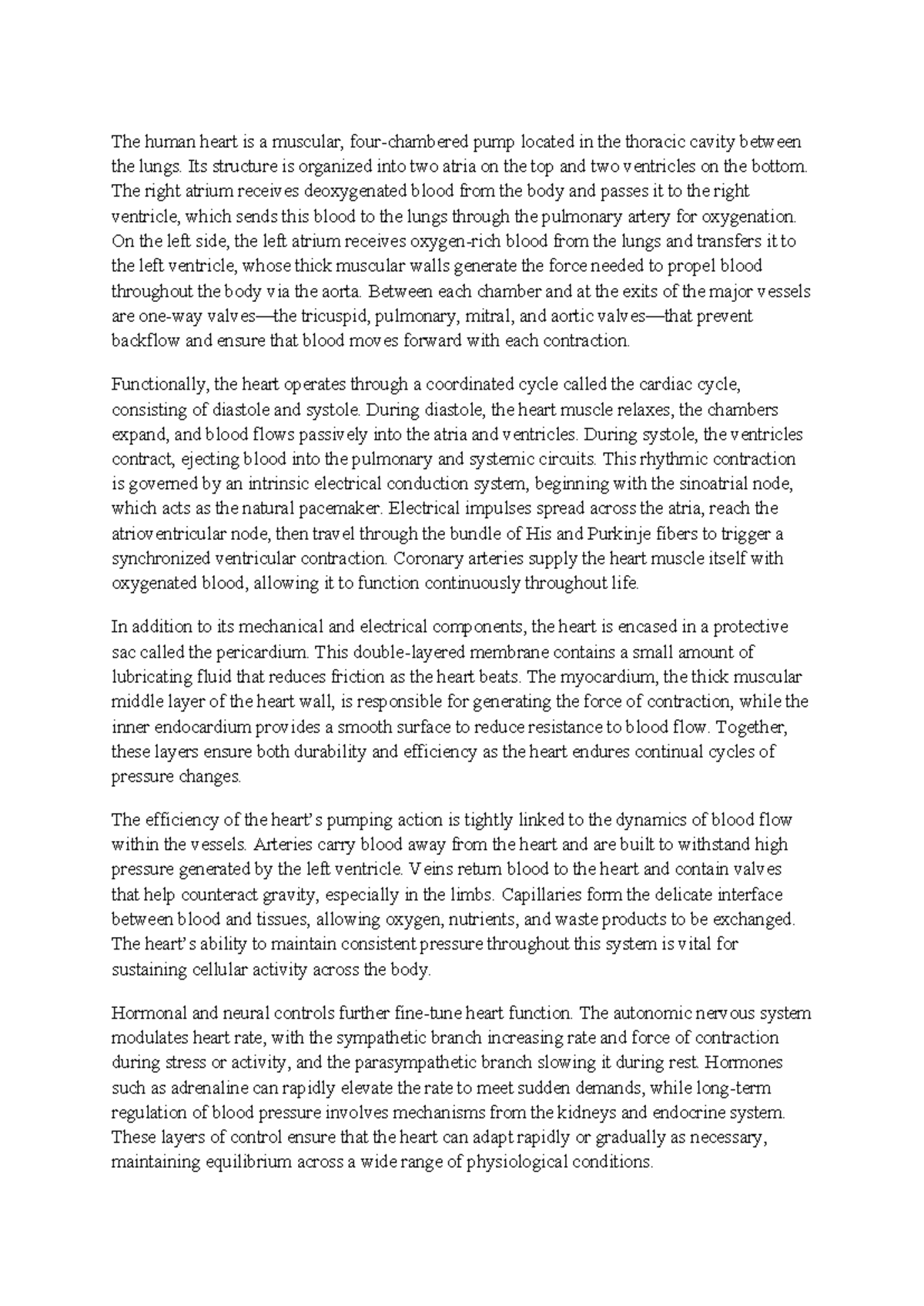 Anatomy of the Heart: Structure and Function Overview (BIO101) - Studocu