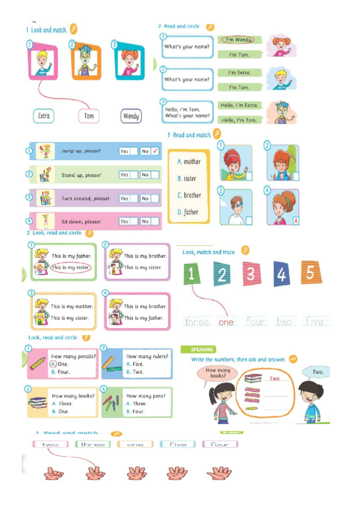 Extra and Friend 1 Unit Test: Read, Match, and Circle Activities - Studocu
