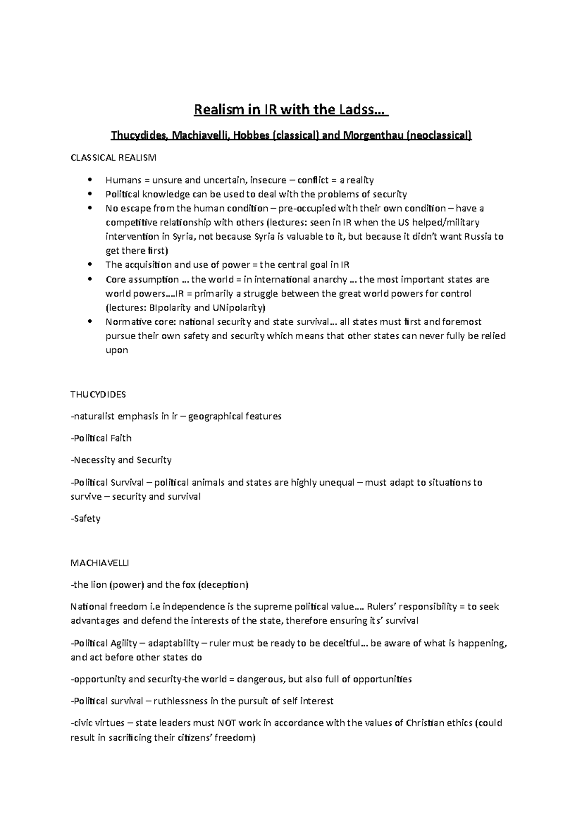 Neorealism in International Relations: Examining Classical and ...