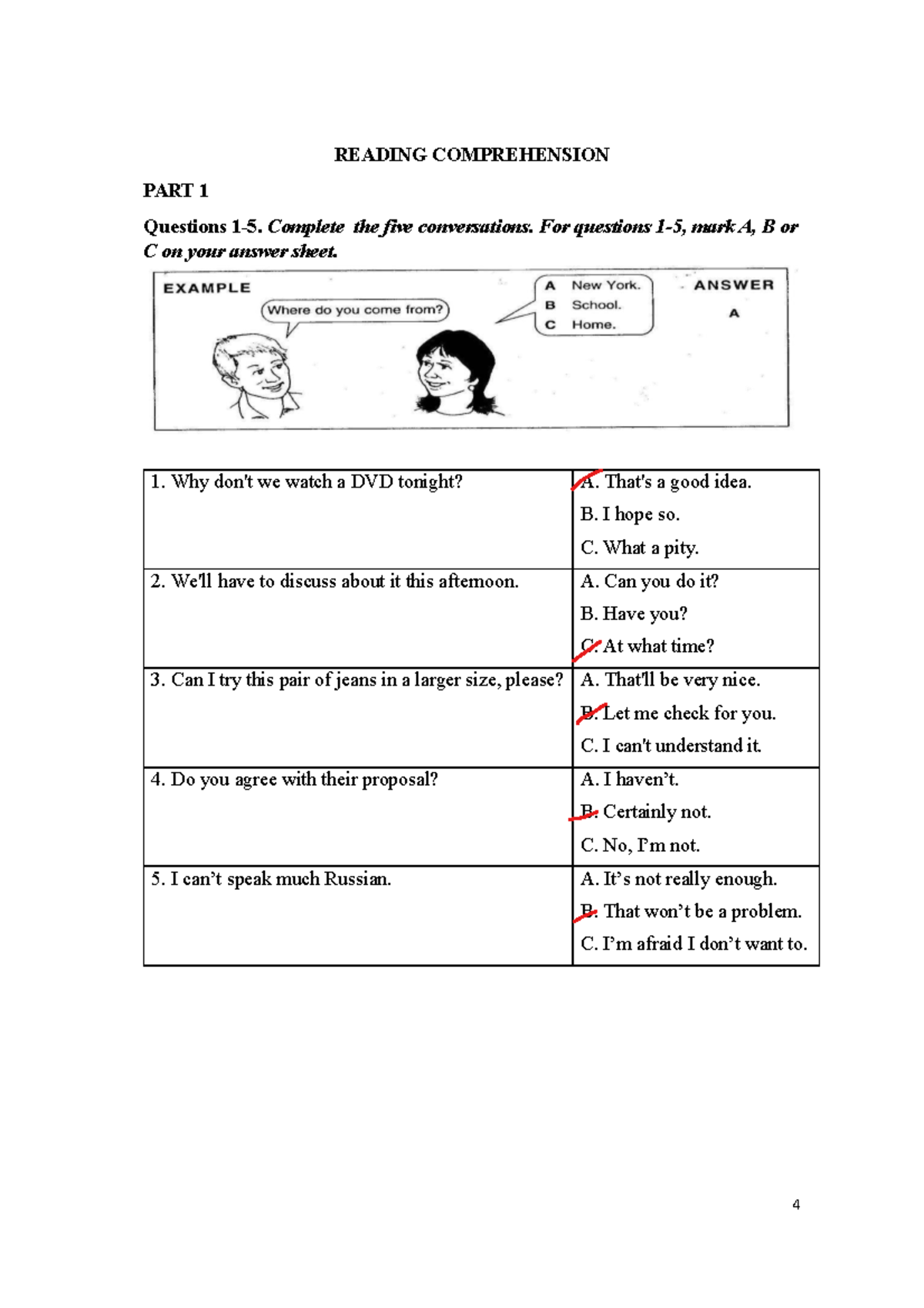 Module 4 - Reading Comprehension Practice Questions - Studocu
