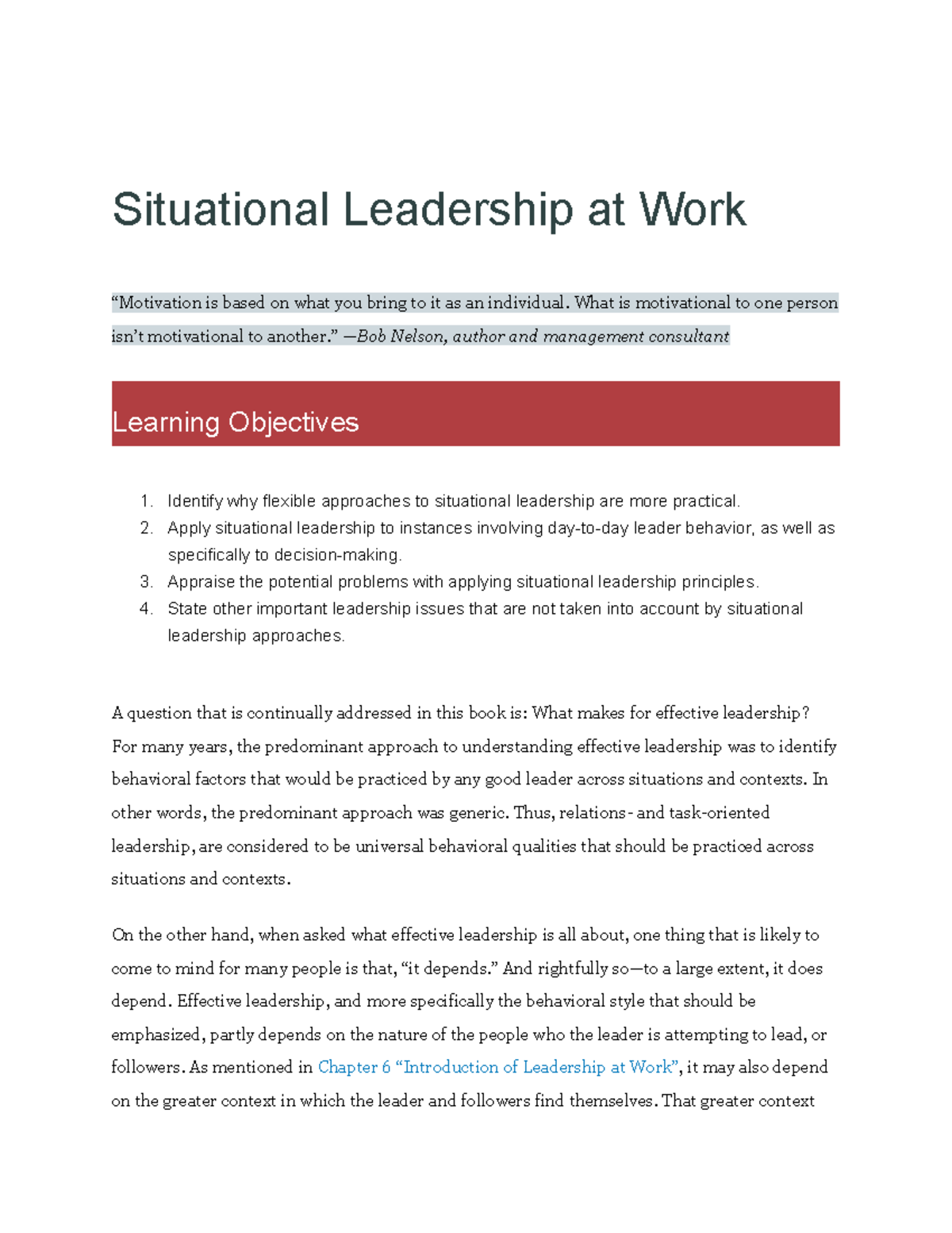 Situational Leadership: Adapting Styles for Follower Success in MU ...