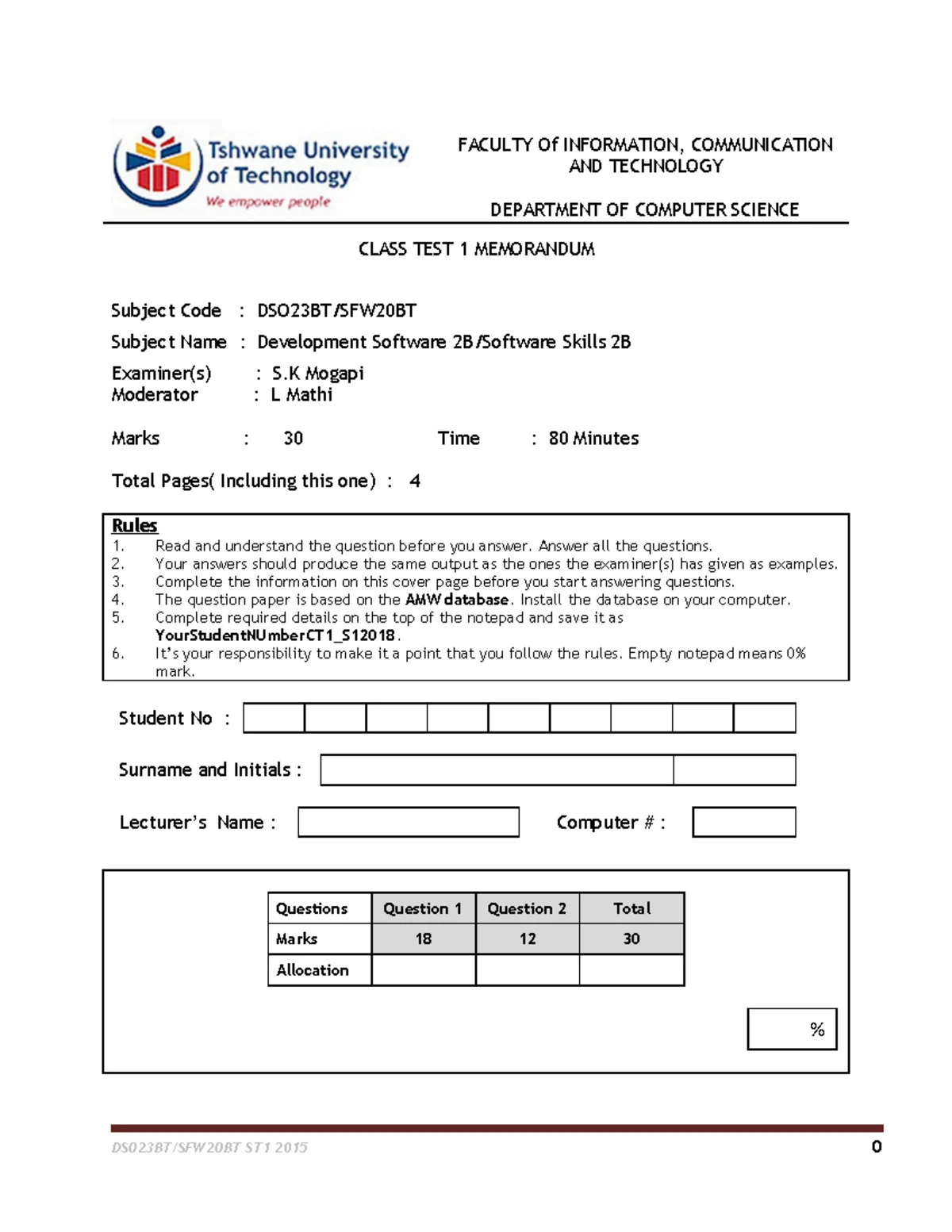 ICT Prospectus 2024: Summary of Information Technology Programs - Studocu