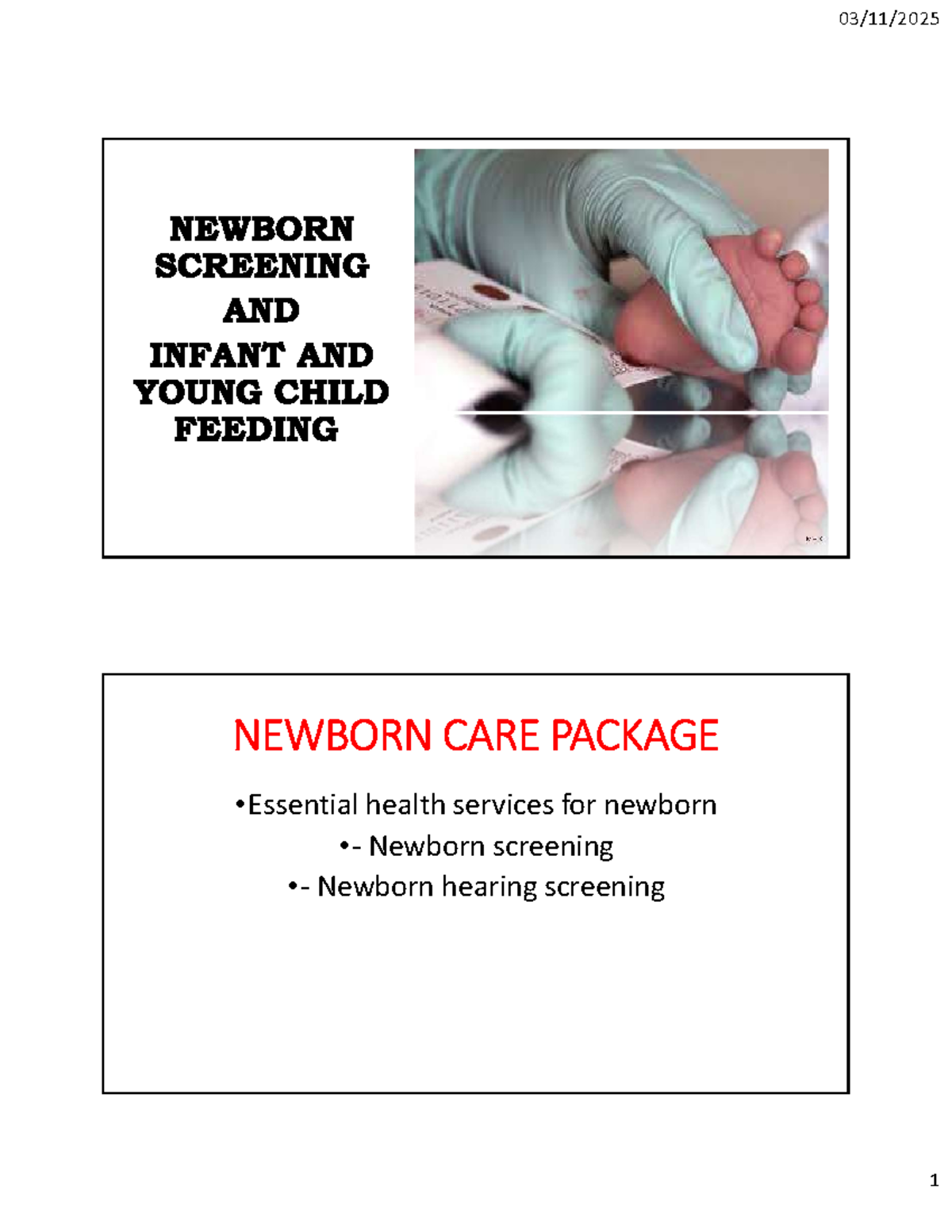 MAEL NBS & IYCF: Comprehensive Newborn Care Package Guide - Studocu