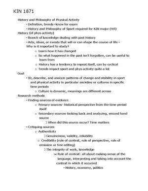 [Solved] What subdiscipline within physical activity and health ...