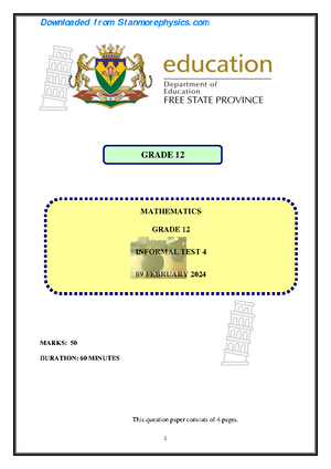 Official Gr 12 Mathematics P1 Memo Eng - JUNE EXAMINATION GRADE 12 2024 MARKING GUIDELINES - Studocu