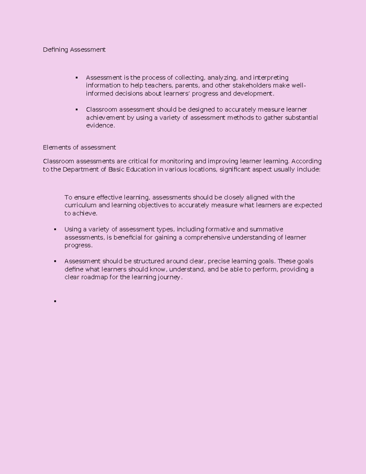 AED3701: Understanding Classroom Assessment Strategies - Studocu