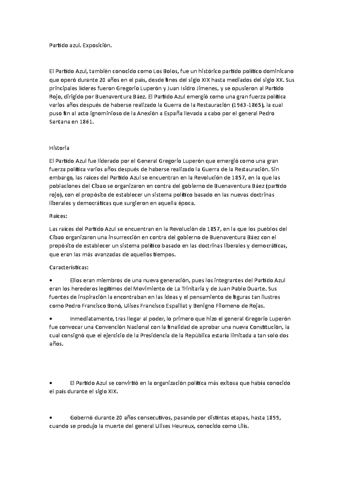Partido azulhh - Exposición. El Partido Azul, también conocido como Los ...