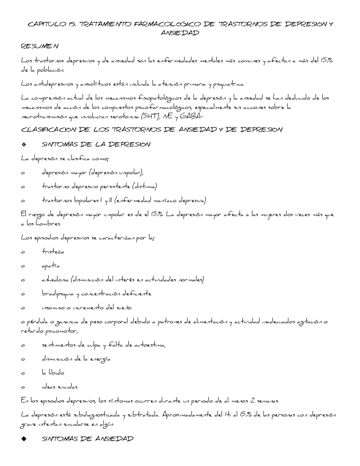 Capítulo 15: Tratamiento Farmacológico de Depresión y Ansiedad en ...