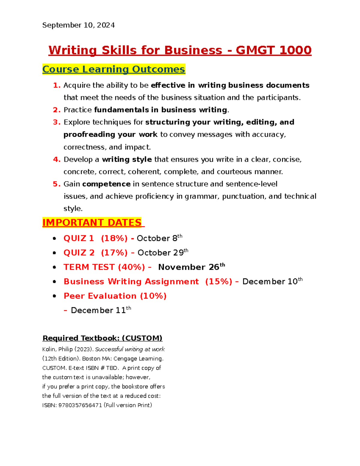 GMGT 1000 Writing Skills for Business: Essential Communication ...