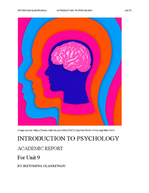 [Solved] A description of two psychological perspectives - Unit 9 ...
