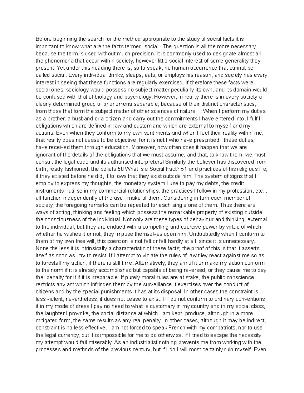 What is a Social Fact? - Analyzing External Constraints in Society ...