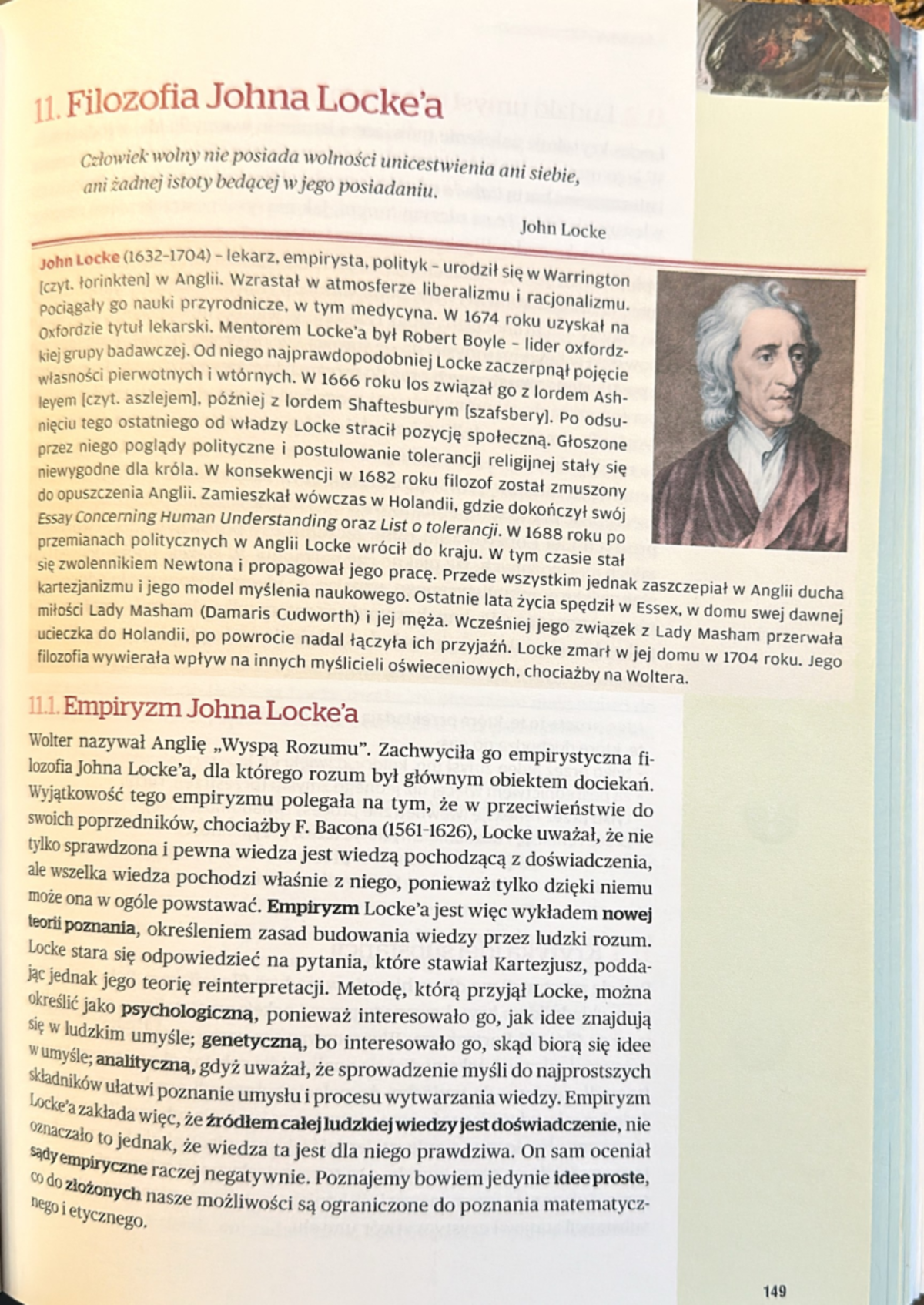 Locke - Materiały do ćwiczeń - 11. Filozofia Johna Czlowiek wolny nie ...